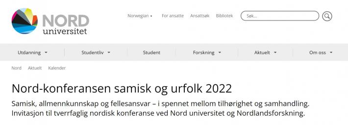 Nord-konferansen samisk og urfolk 2022 | Senter for samisk i opplæringa